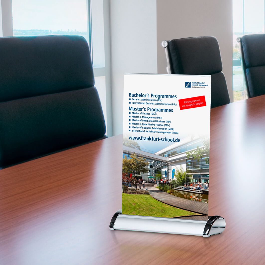 Mini Roll-Up in DIN A4 oder DIN A3 | Tisch-Rollup